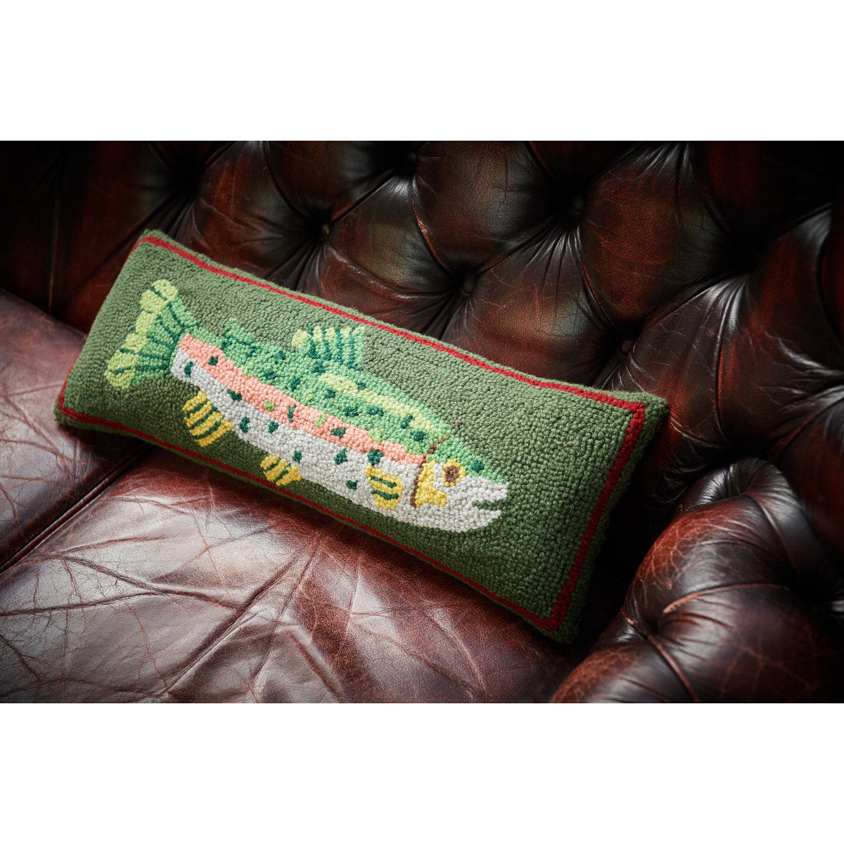 Makers Collective Camp Wandawega Trout Wool Hook Throw Pillow | Wayfair
